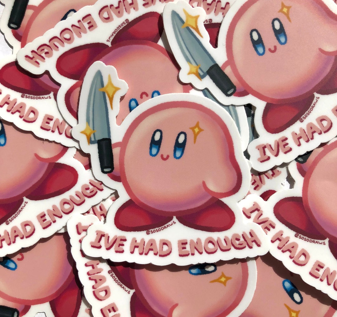 Kirby Holding A Knife Meme 3 Vinyl Kirby Sticker - Etsy