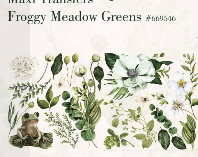 Maxi Froggy Meadow Greens Greens Rub on Transfers for Furniture ...