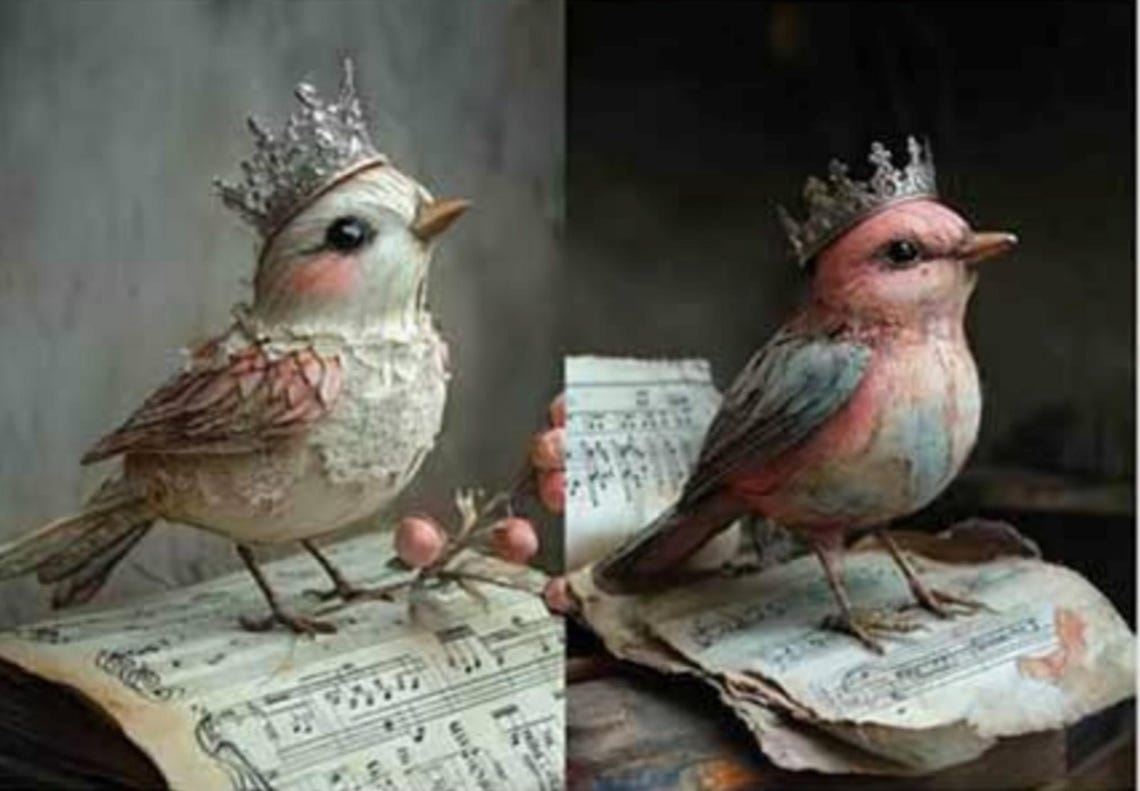Rustic Flight Decoupage Fiber Paper - Birds & Crowns, A3 (3 Sheets) 11. ...
