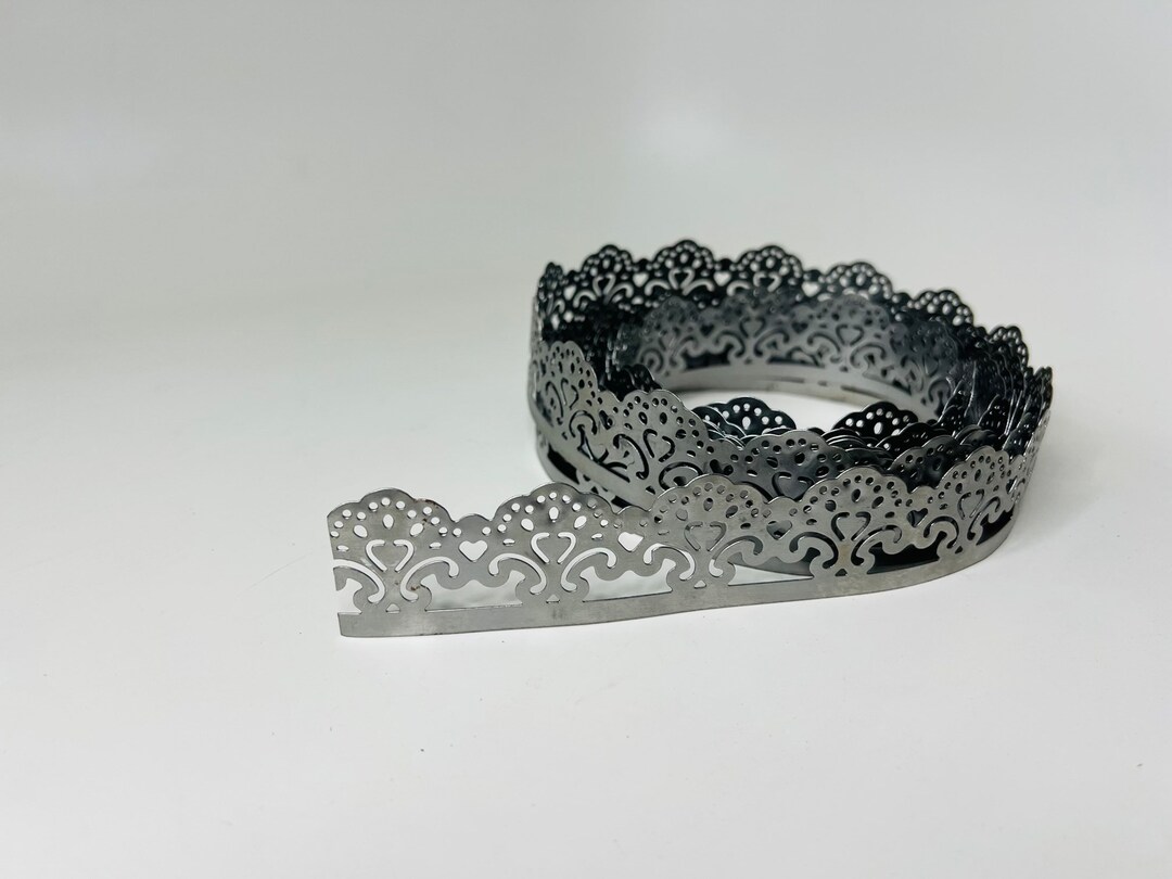 1.25 Metal Lace Ribbon Filigree Edging Silver Tone Metal Banding Silver ...