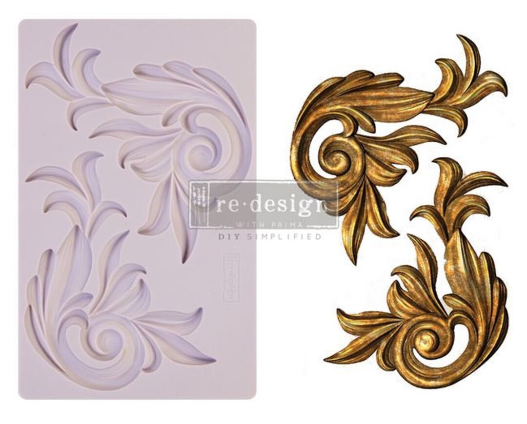 Antique Scrolls Silicone Decor Mould Redesign With Prima 8x5 - Etsy