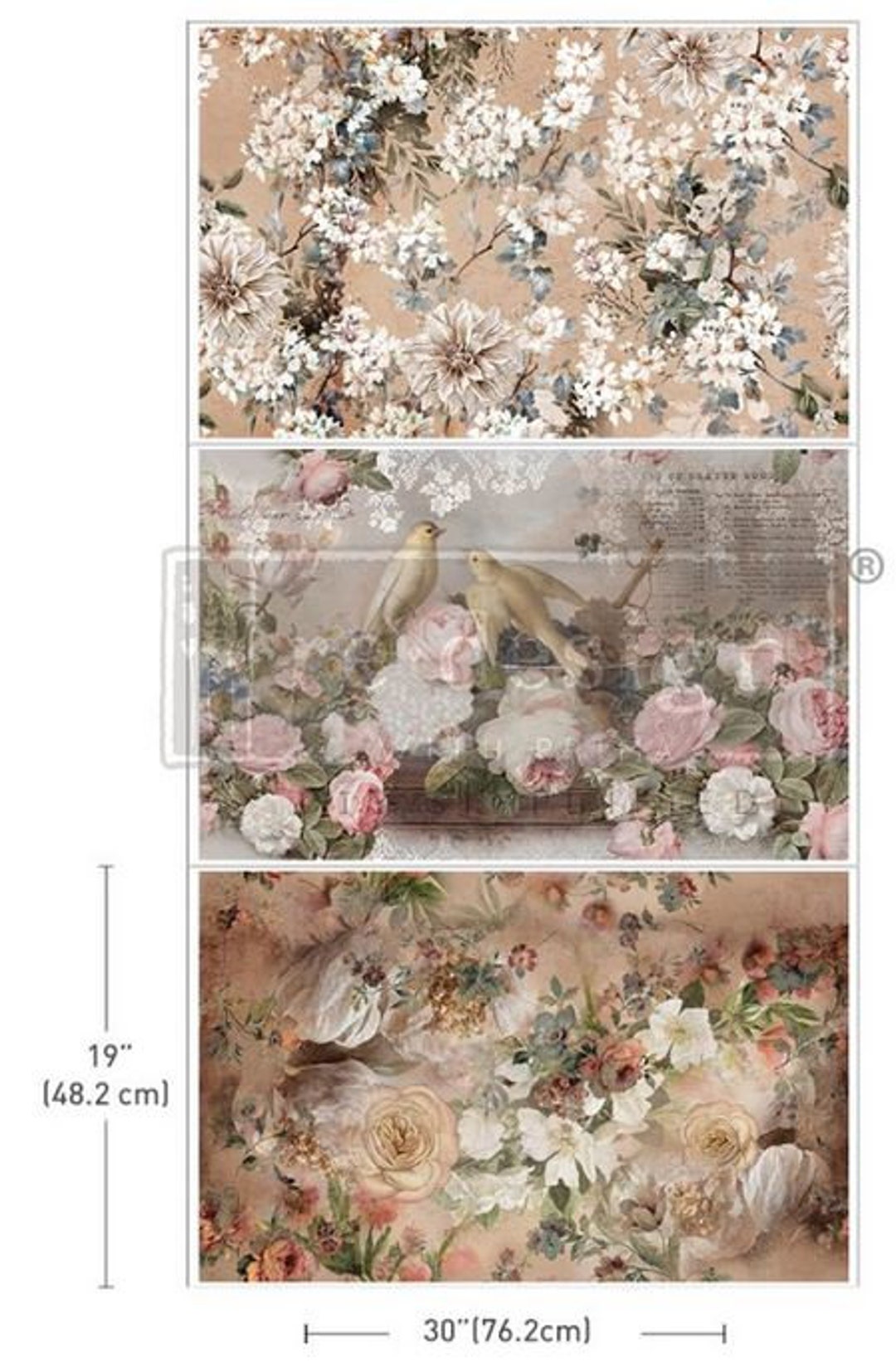 Romance in Bloom Tissue Paper 3 Pack Redesign Decor Tissue - Etsy