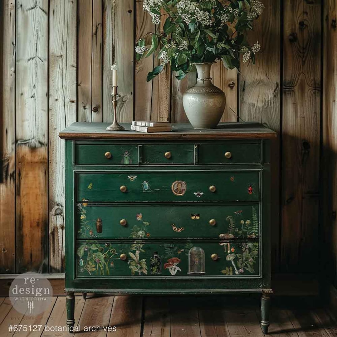 Botanical Archives Furniture Rub-on Transfer, Floral Decal 3 SHEETS, 6 ...