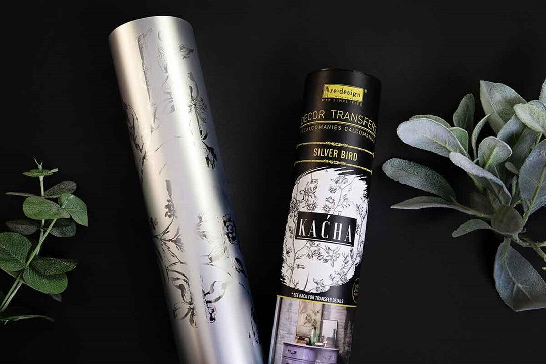 Silver Bird Foil Kacha – Bird Watching, Rub on Transfers for Furniture ...