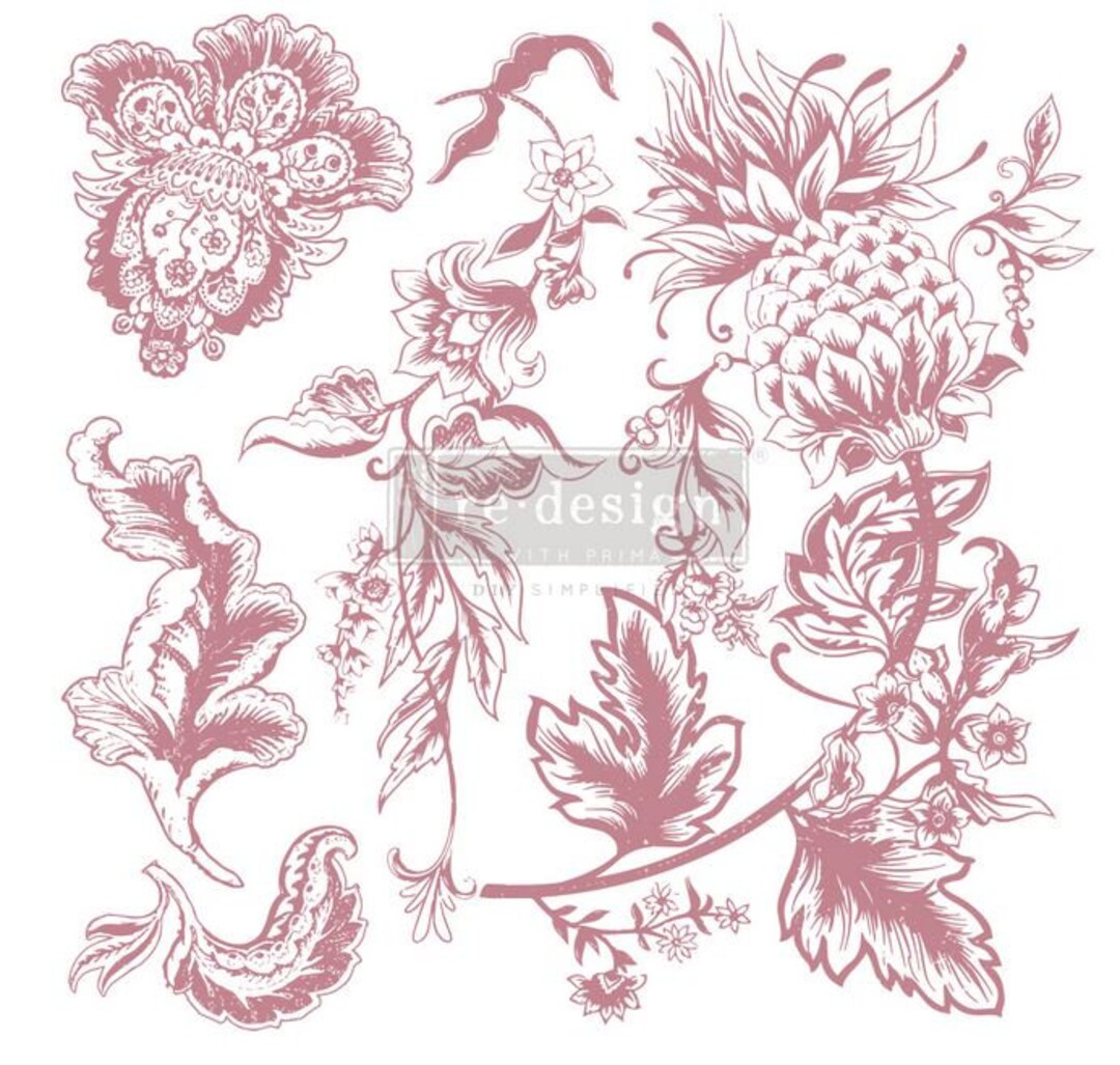 Rustic Floral Elements Redesign Decor Stamp 12x12 - Etsy