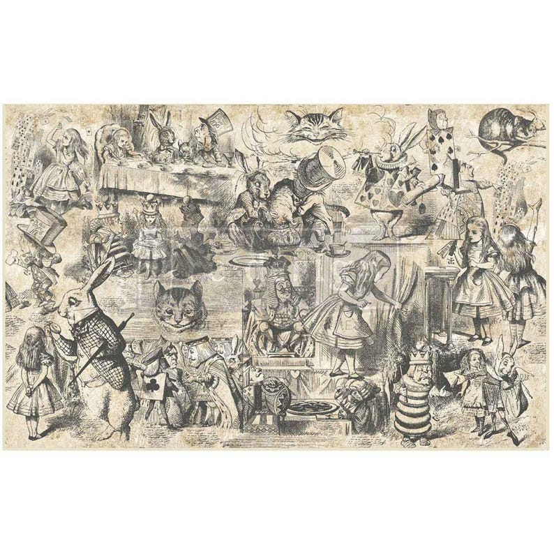 Dreaming in Wonderland - Decoupage Paper – Alice in Wonderland Decor ...