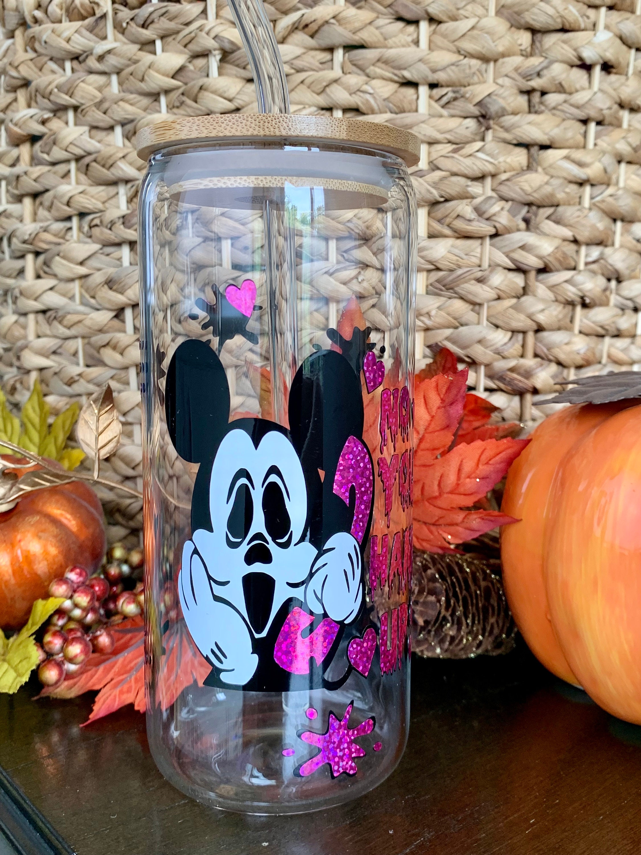 Mickey Ghostface Glass Cup - Etsy