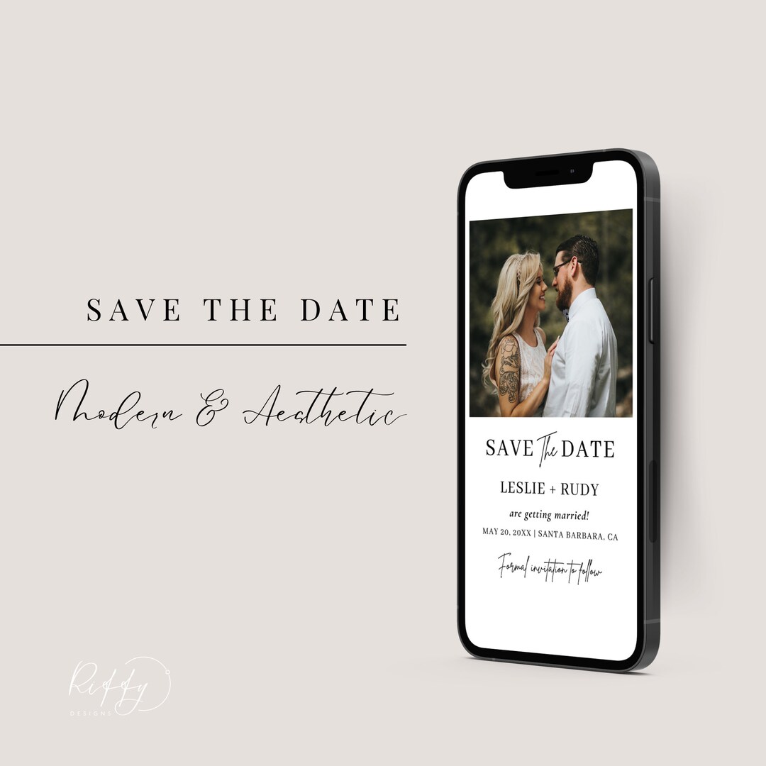 Modern Minimal Save the Date Template, Wedding Date Template, DIY ...