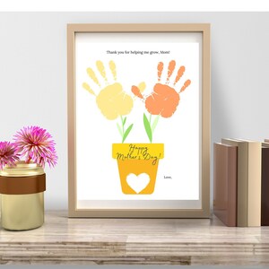 Mothers Day Gift, Printable Handprint Art, Flower Handprint Craft Gift ...