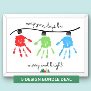 Christmas Handprint Craft, Christmas Handprint Art, Christmas Lights ...