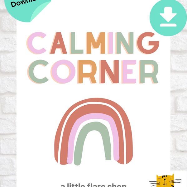 Calming Corner Sign - Etsy
