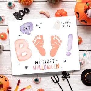 Halloween Handprint Craft, Baby's First Halloween, Newborn Footprint ...