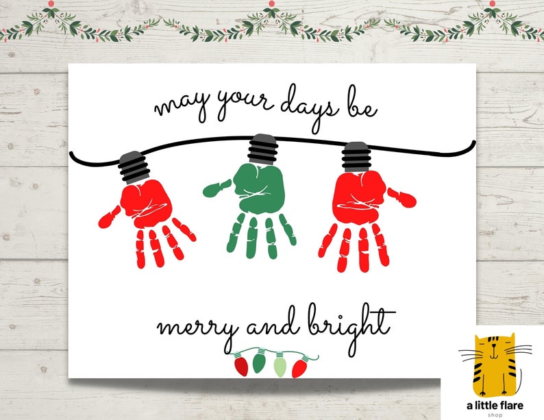 Christmas Handprint Craft, Christmas Handprint Art, Fingerprinting ...