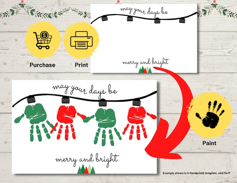 Christmas Handprint Craft, Christmas Handprint Art, Christmas Lights ...