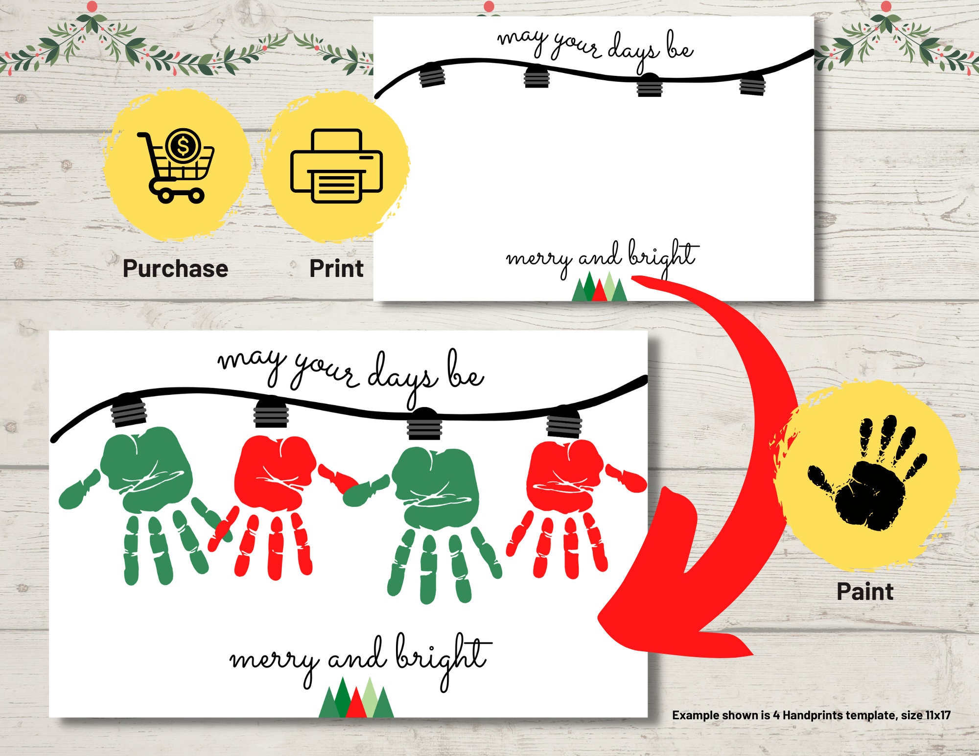 Christmas Handprint Craft, Christmas Handprint Art, Christmas Lights ...