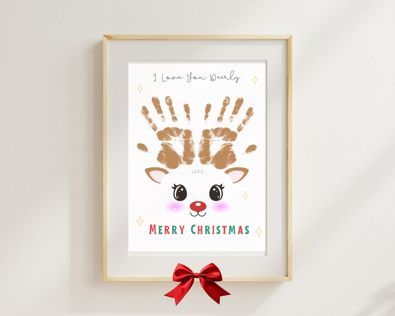 Christmas Handprint Craft, Christmas Handprint Art, Reindeer Prints Art ...
