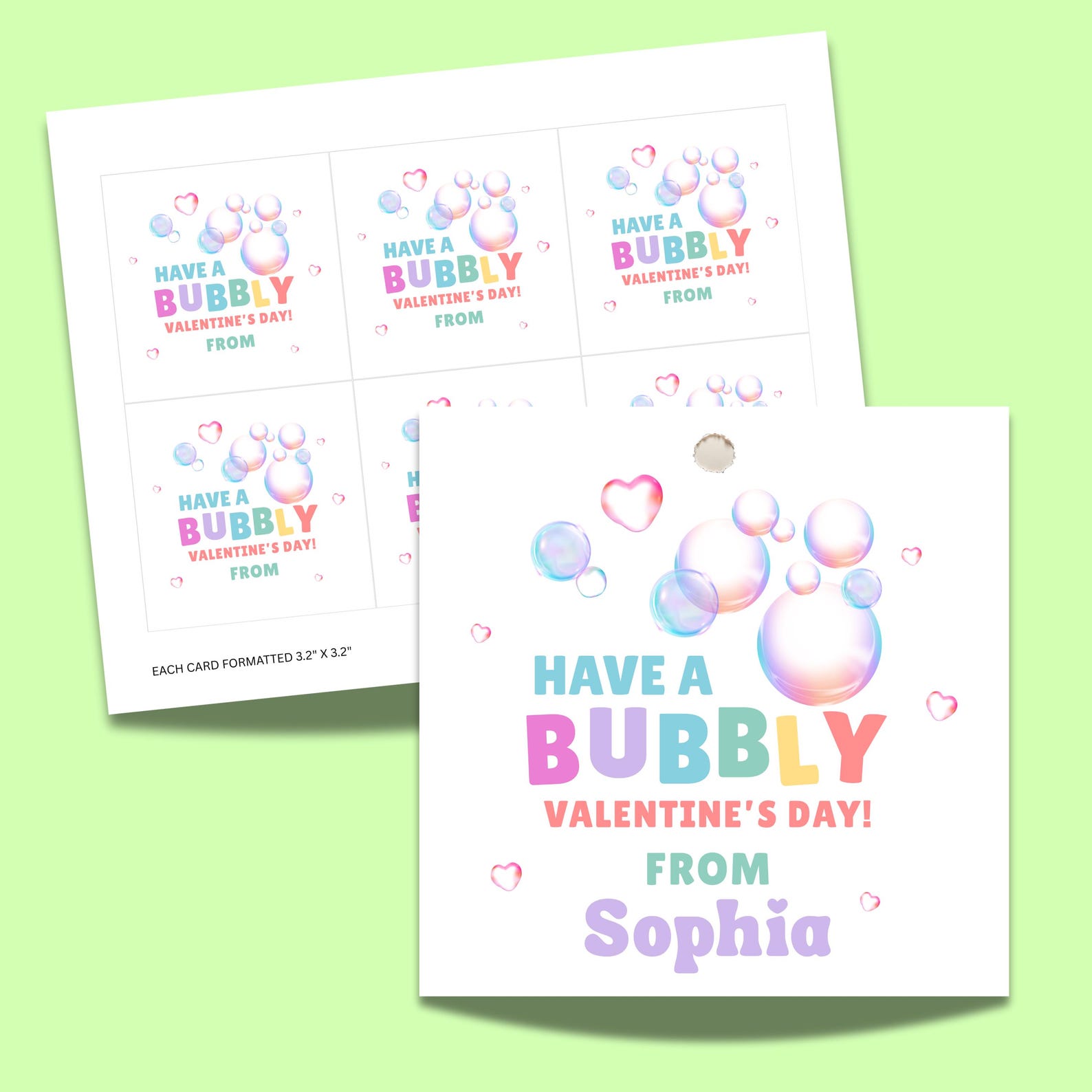 Bubbles Valentines Day Cards, Classroom Exchange, Favor Tag, Daycare ...