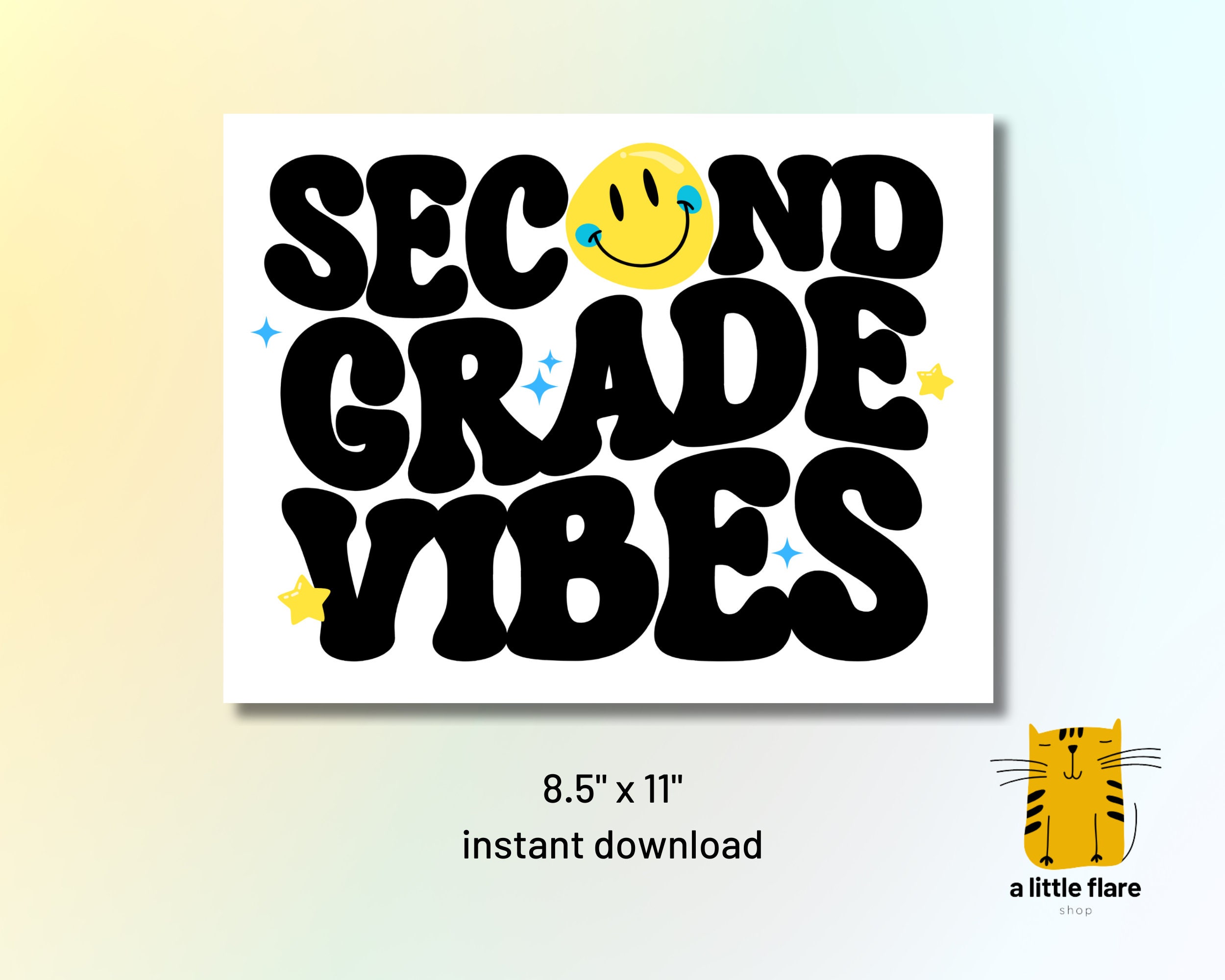 First Day of School Sign Printable First Day of Second Grade - Etsy