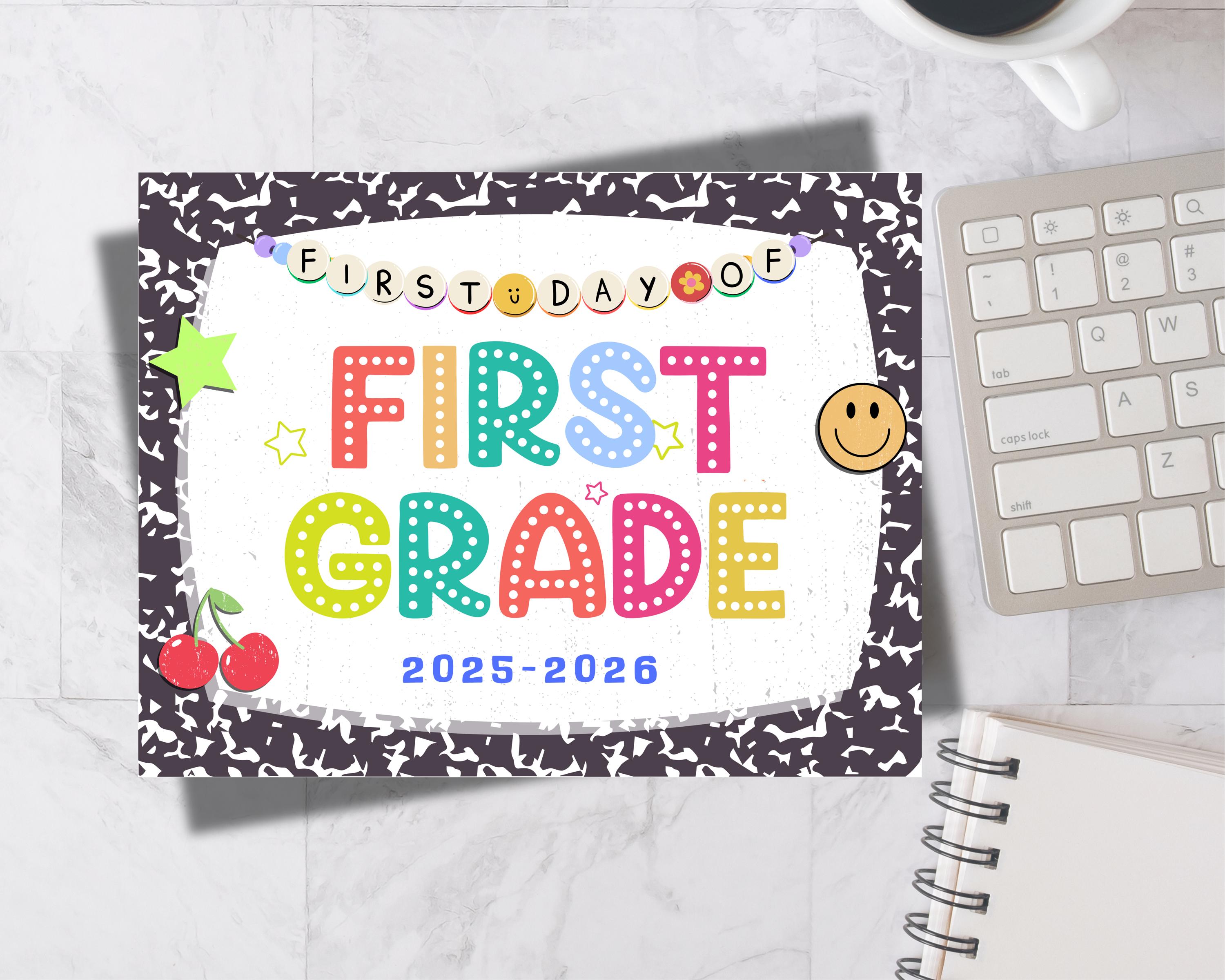 First Day of First Grade Printable Sign, Back to School Photo Prop ...