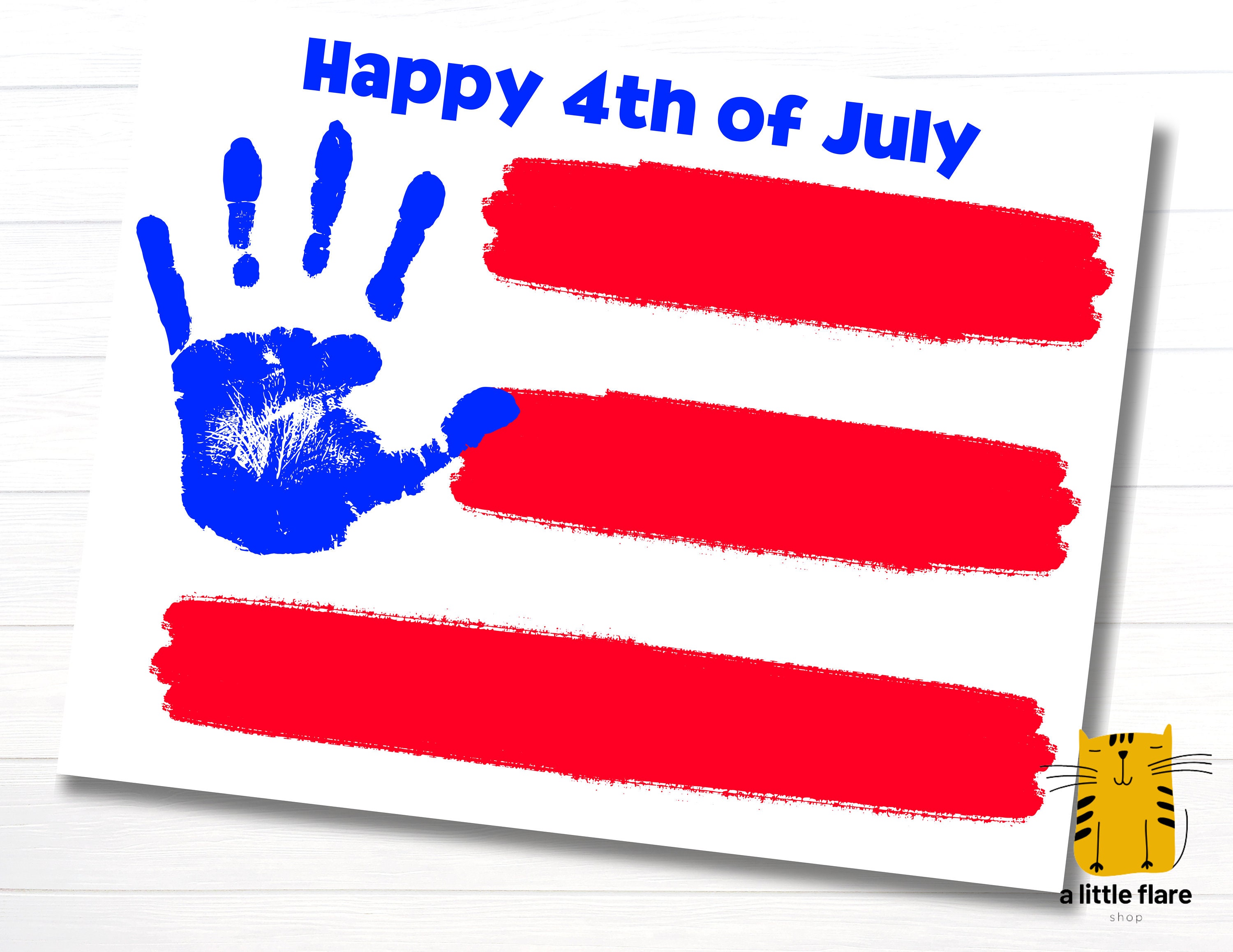 4th of July Handprint Craft, Happy 4th of July, American Flag Handprint ...