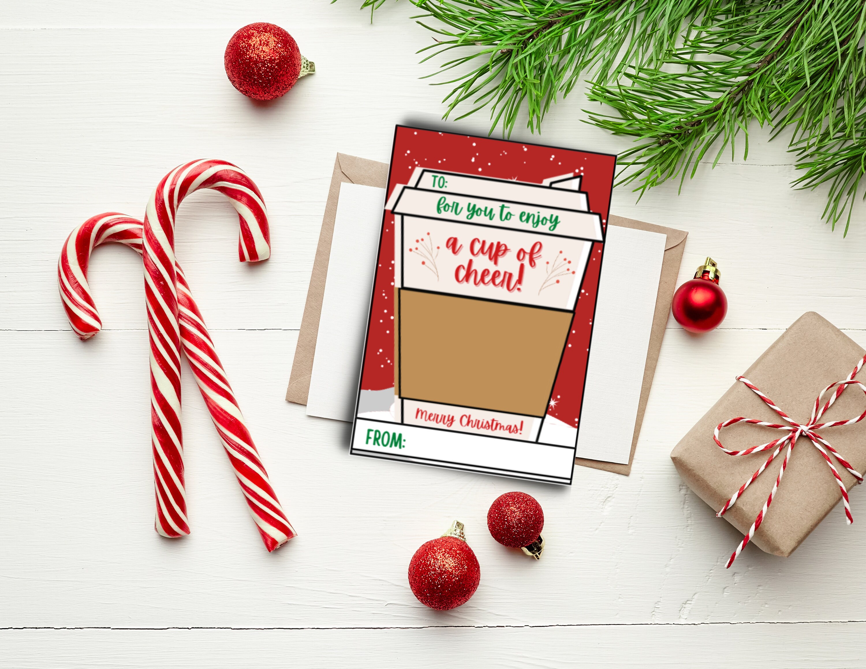 Coffee Gift Card Holder Printable, Christmas Gift Card Holder, Teacher ...