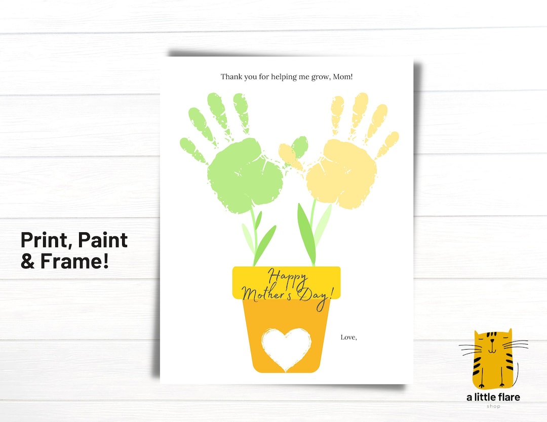 Mothers Day Handprint Art, Mothers Day Gift, Handprint Craft Gift for ...