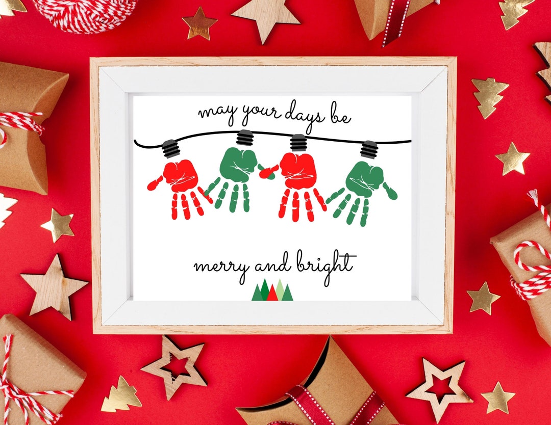 Christmas Handprint Craft, Christmas Handprint Art, Fingerprinting ...