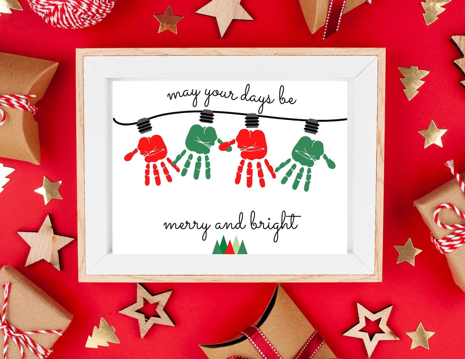 Christmas Handprint Craft, Christmas Handprint Art, Fingerprinting ...