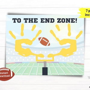 Football Handprint Craft, Handprint Art, Back to School Football Games ...