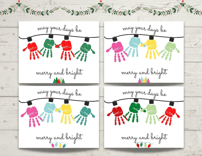 Christmas Handprint Craft, Christmas Handprint Art, Christmas Lights ...