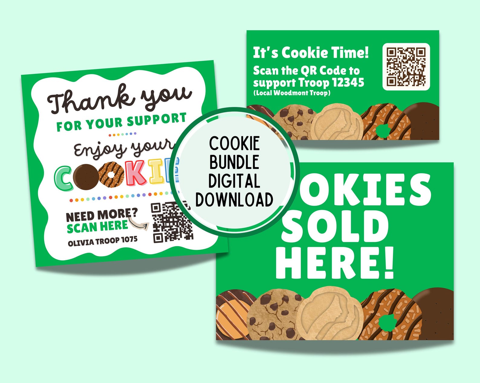 Scout Cookies Thank You Tag and QR Code Order More, Troop Personalized ...