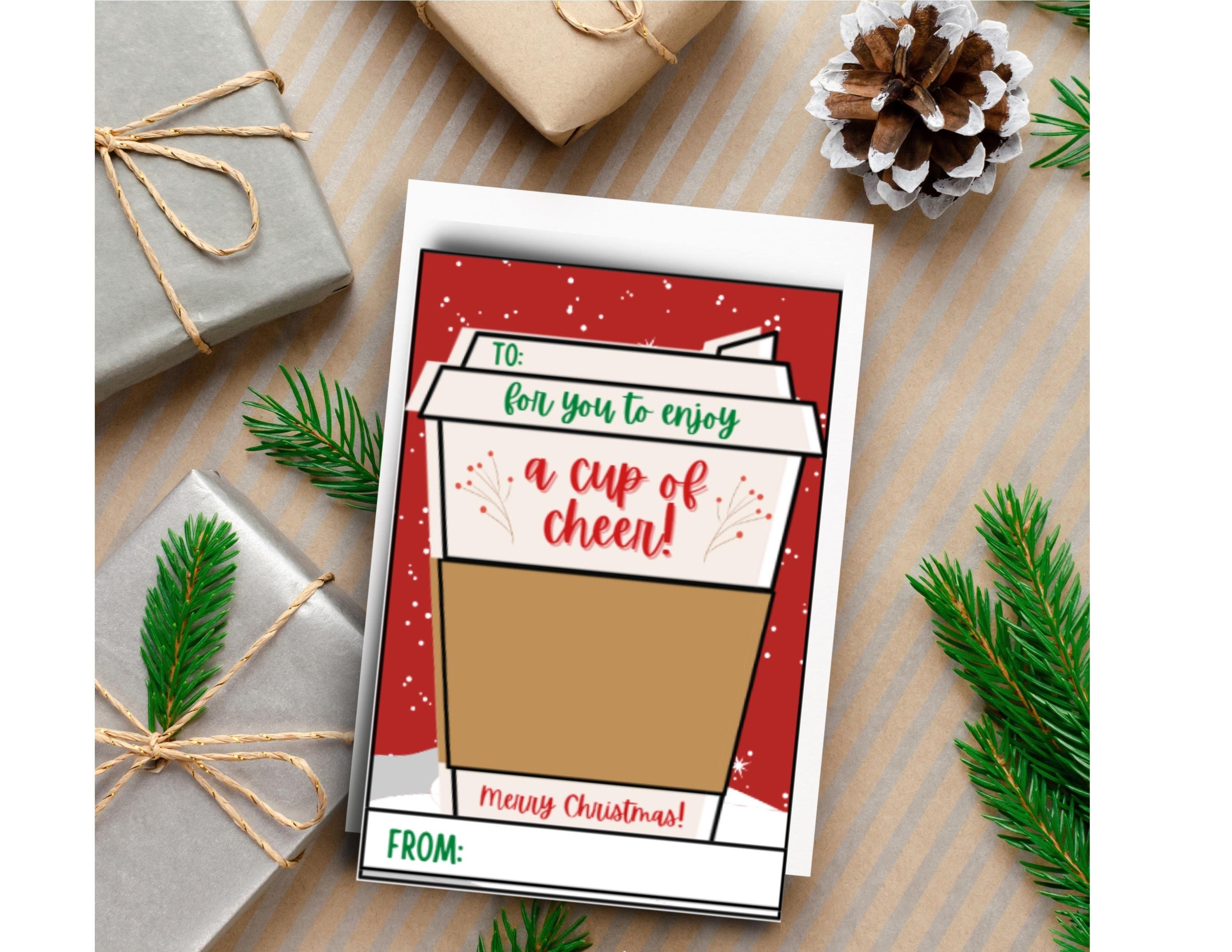 Coffee Gift Card Holder Printable, Christmas Gift Card Holder, Teacher ...