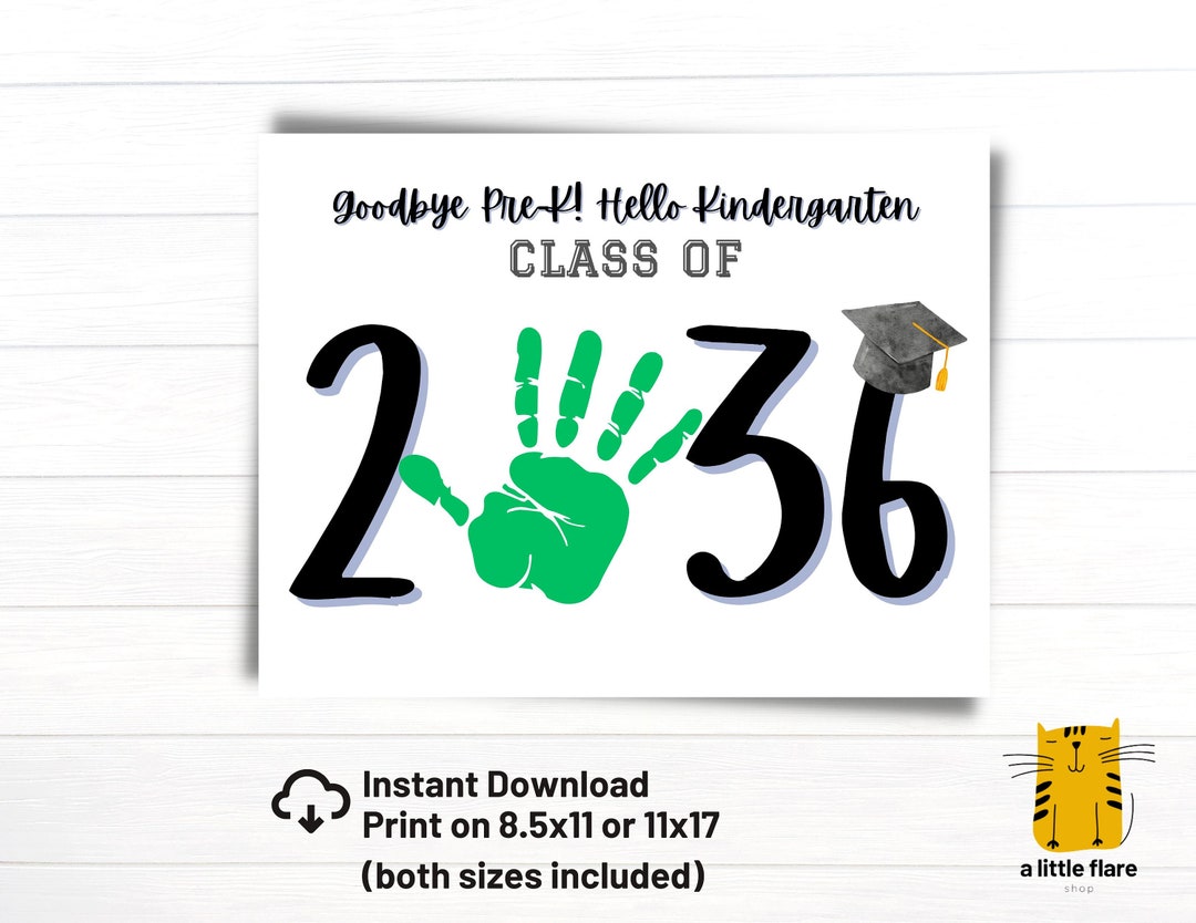 Graduation Handprint Art, Handprint Craft, PDF PNG SVG, Kindergarten ...