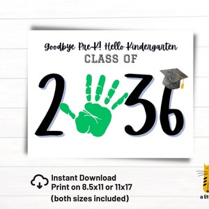 Graduation Handprint Art, Handprint Craft, PDF PNG SVG, Kindergarten ...