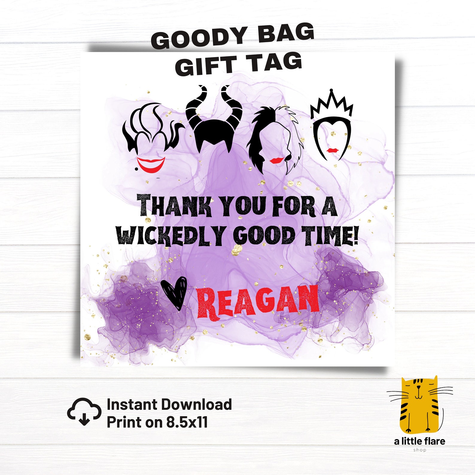 Villains Birthday Party Gift Tag, Goody Bag Tag, It's Good to Be Bad ...