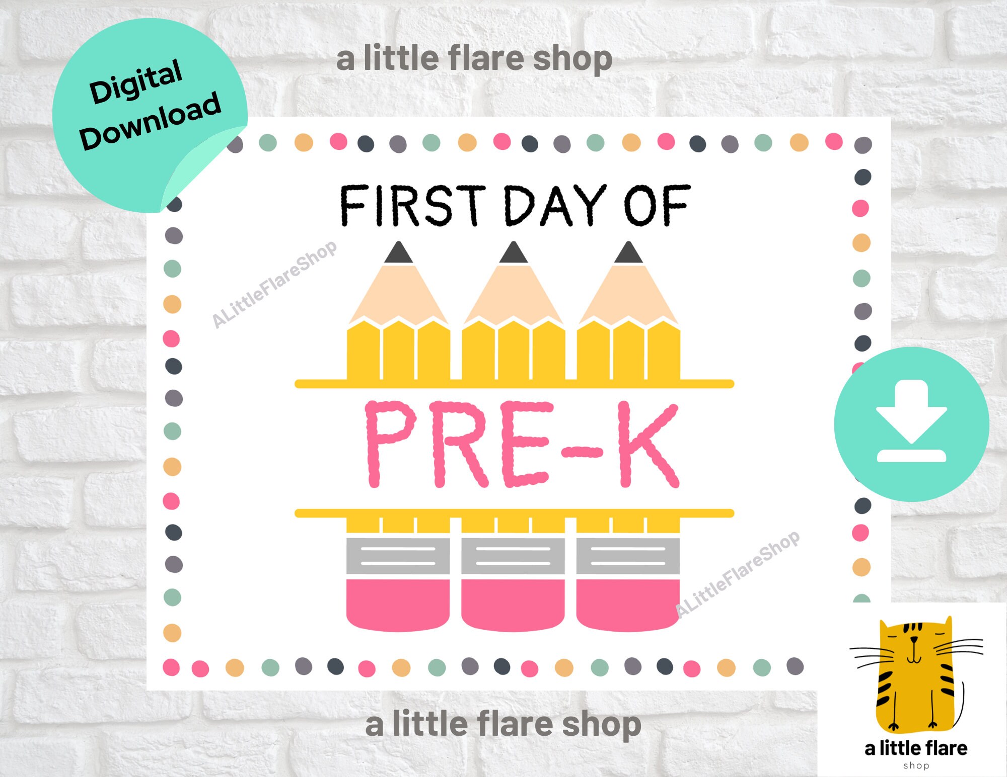 First Day of School Sign Printable First Day of Pre K Back - Etsy
