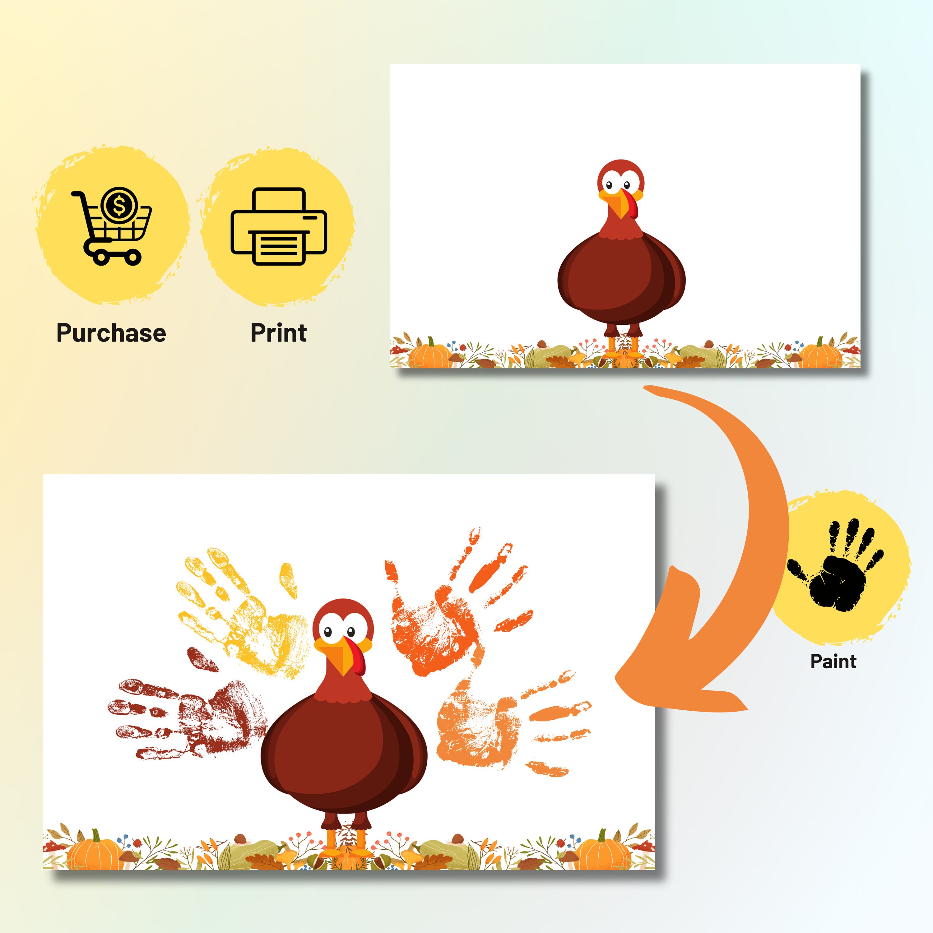 Thanksgiving Handprint Craft, Thanksgiving Handprint Art, Turkey Craft ...