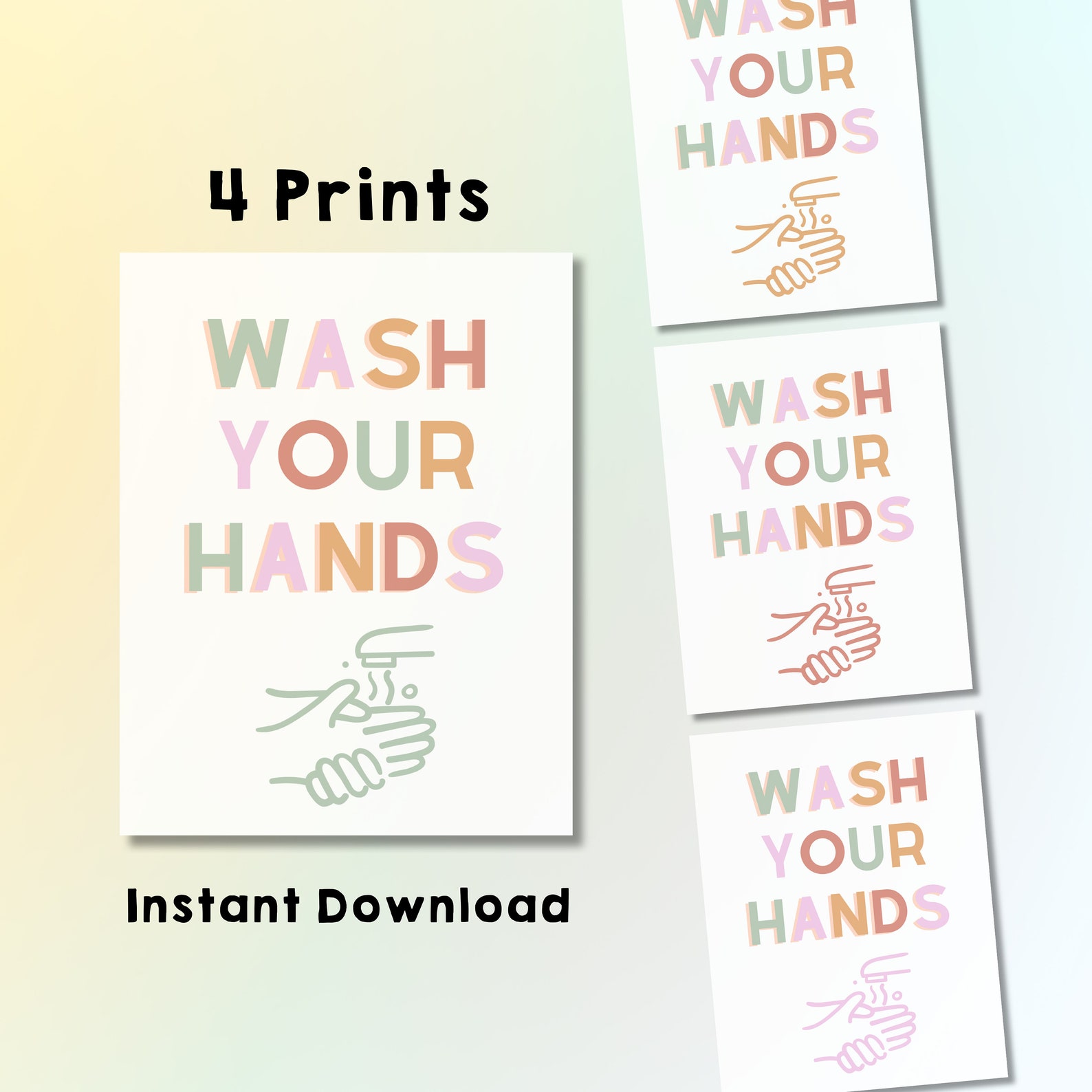 Classroom Decor, Wash Your Hands Sign, Back to School Digital Prints - Etsy