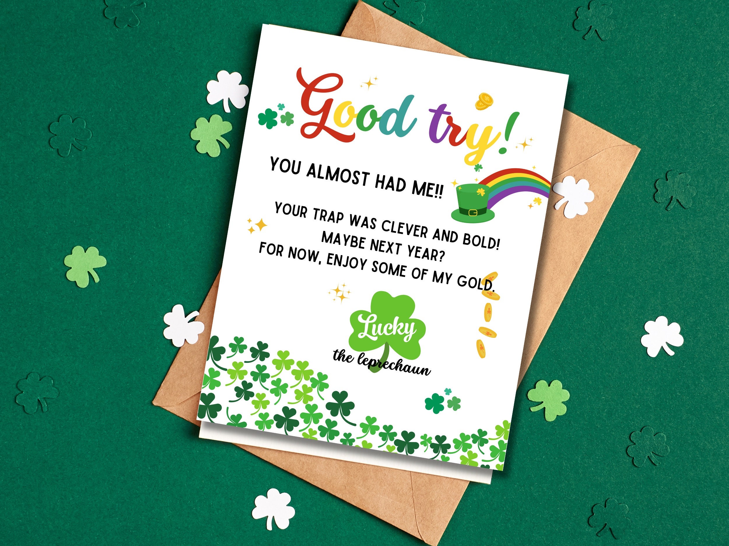 Leprechaun Letter for Kids, Leprechaun Trap, St. Patrick's Day Kid ...