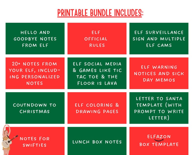 Printable Elf Kit, Christmas 90+ Elf Props, 60 Page Activity Bundle ...