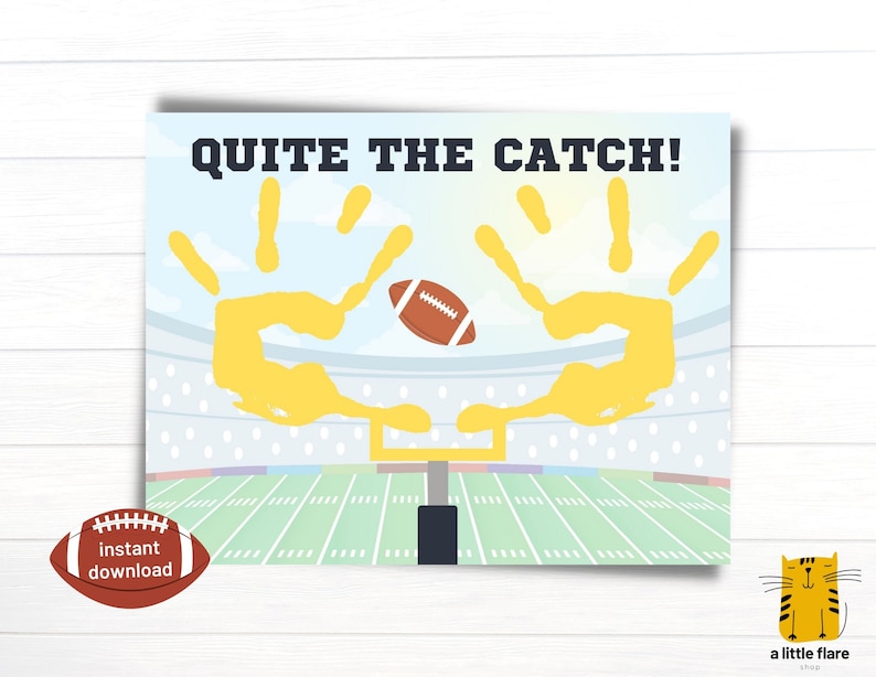 Football Handprint Craft, Handprint Art, Football Games, Fall Season ...