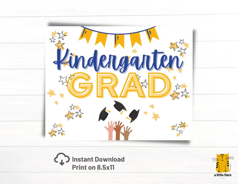 Kindergarten Grad Sign Printable Graduation Sign Graduation - Etsy