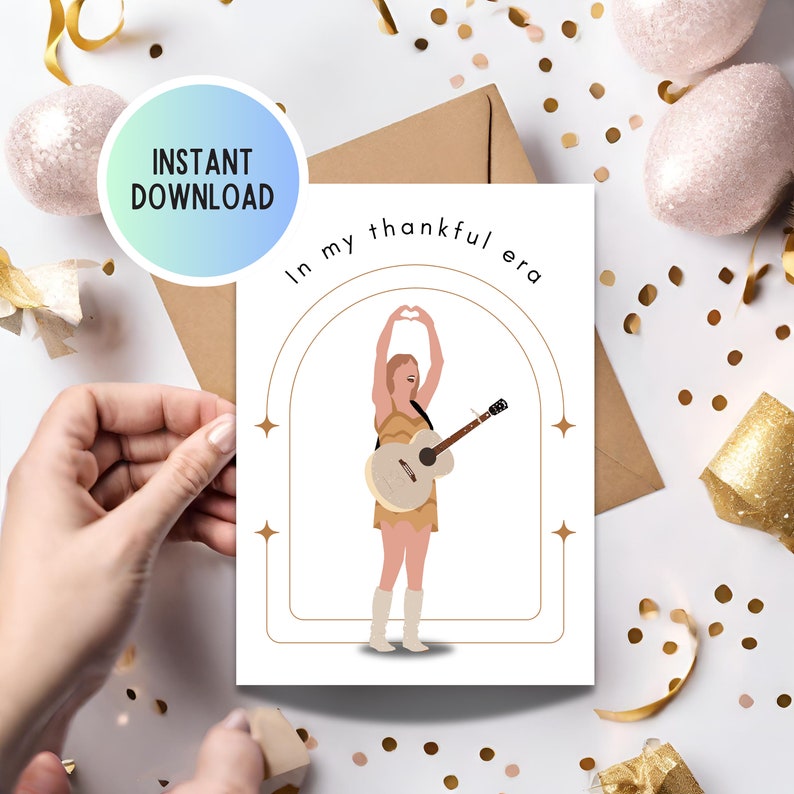 Taylor Swift Thank You Card, in My Thankful Era, Appreciation Gift ...