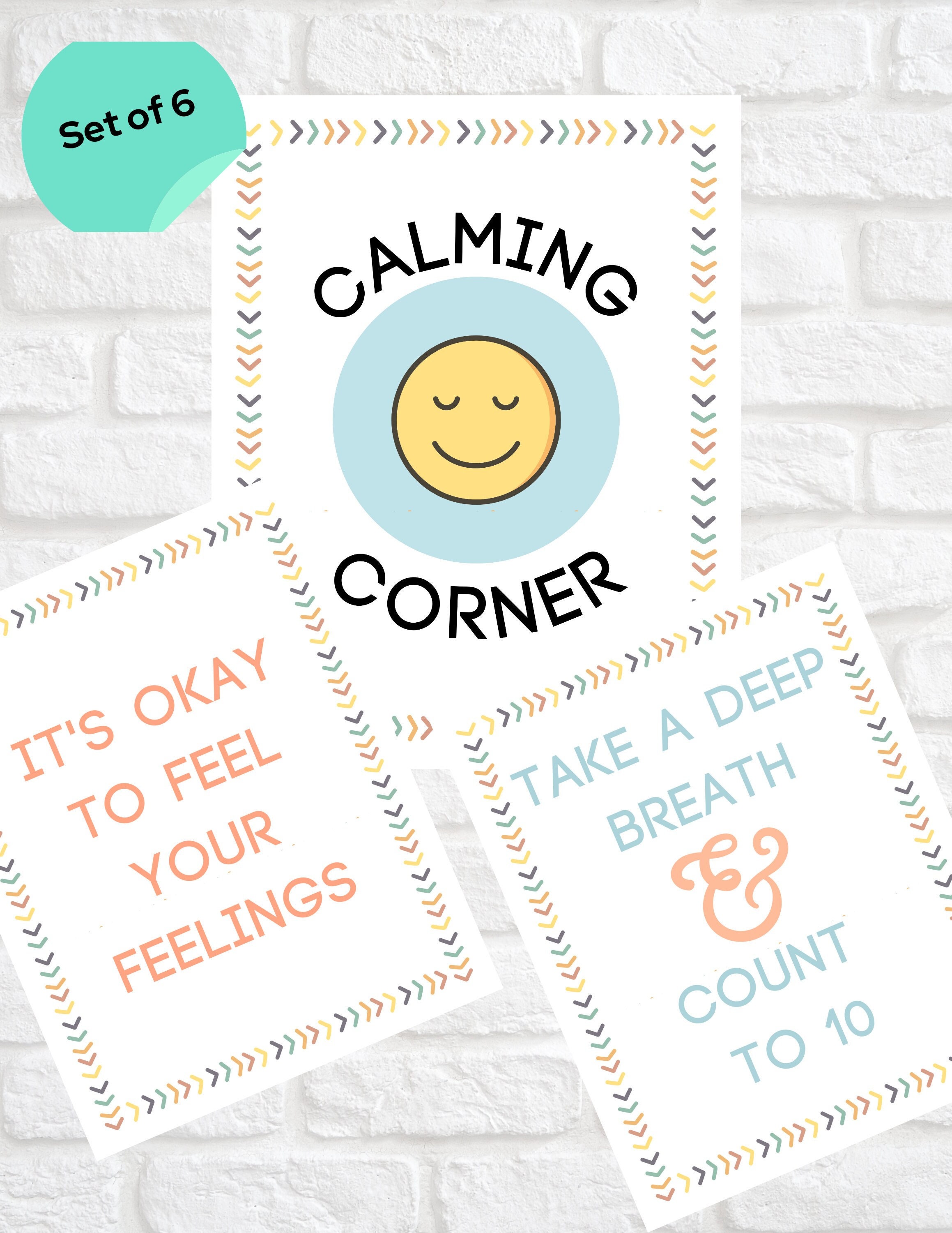 Calm Corner Bundle 6 Prints Classroom Signs Teacher - Etsy