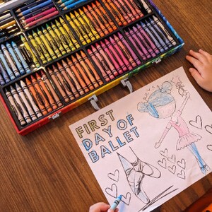 First Day of Ballet Sign & Coloring Page Bundle, First Day of Dance ...