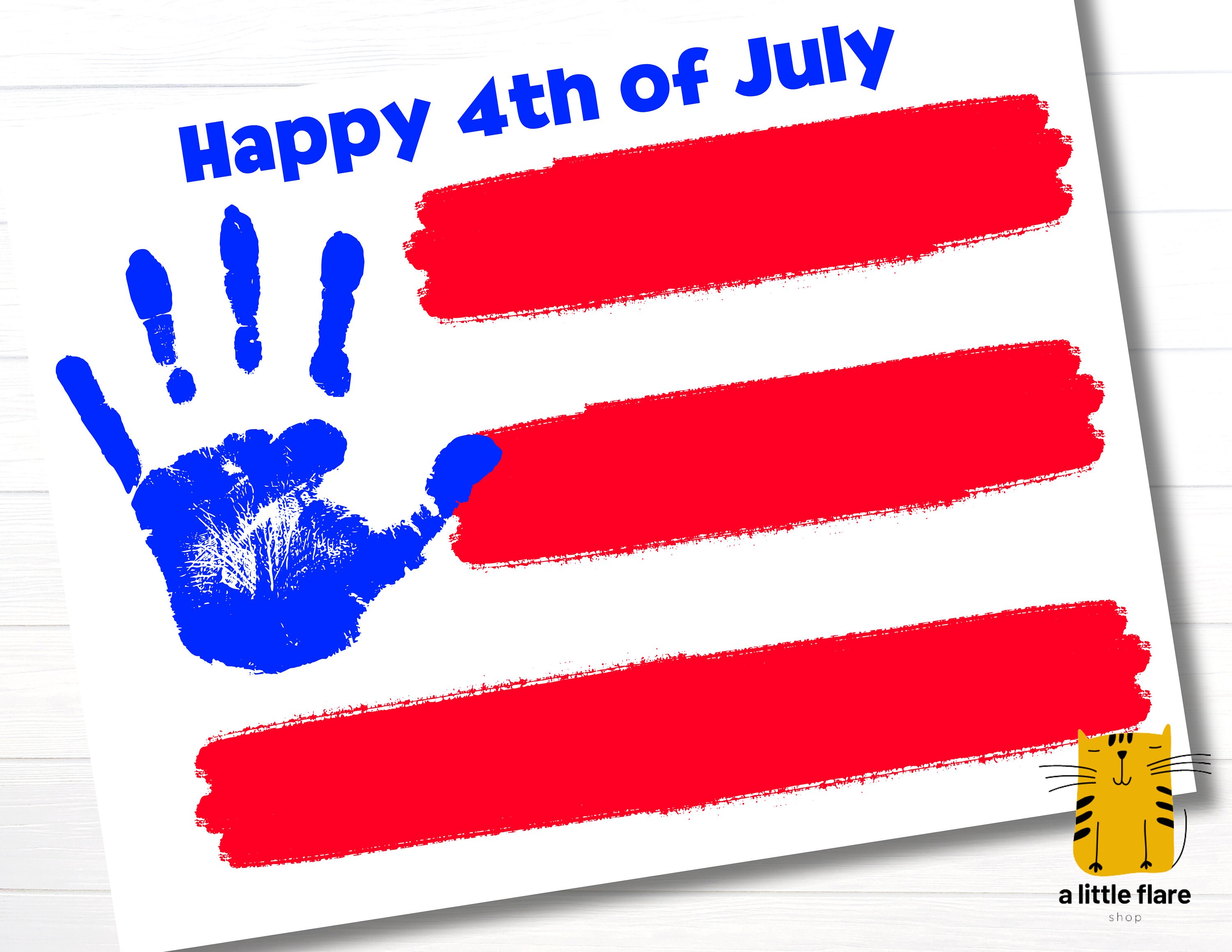 4th of July Handprint Craft, Happy 4th of July, American Flag Handprint ...