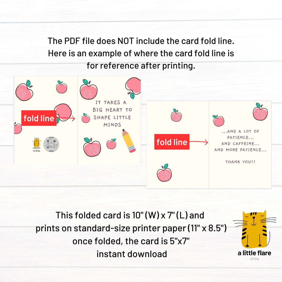 Teacher Thank You Card End of Year Card Printable - Etsy