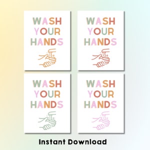Classroom Decor, Wash Your Hands Sign, Back to School Digital Prints - Etsy