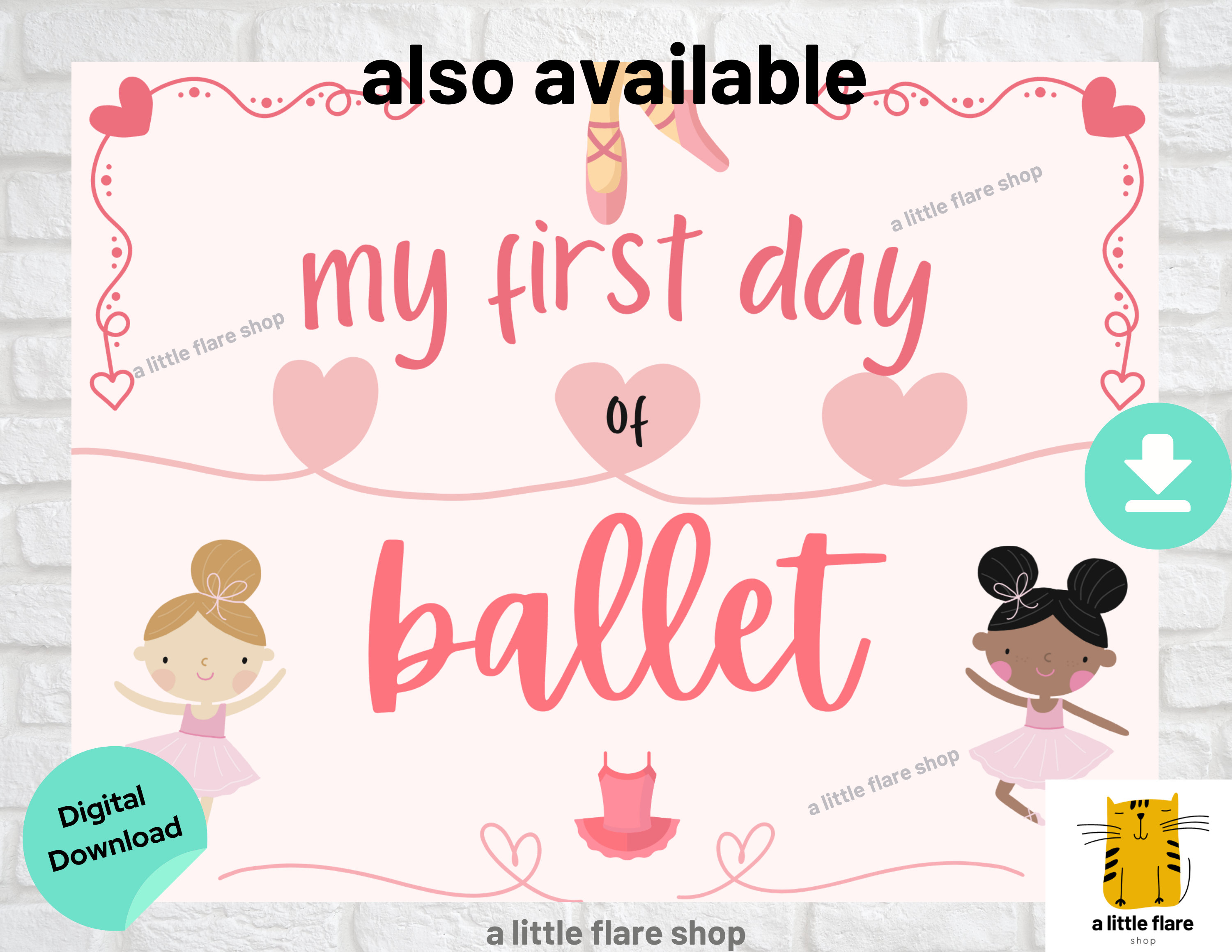 First Day of Ballet Sign, First Day of Dance Class, First Day Ballet ...