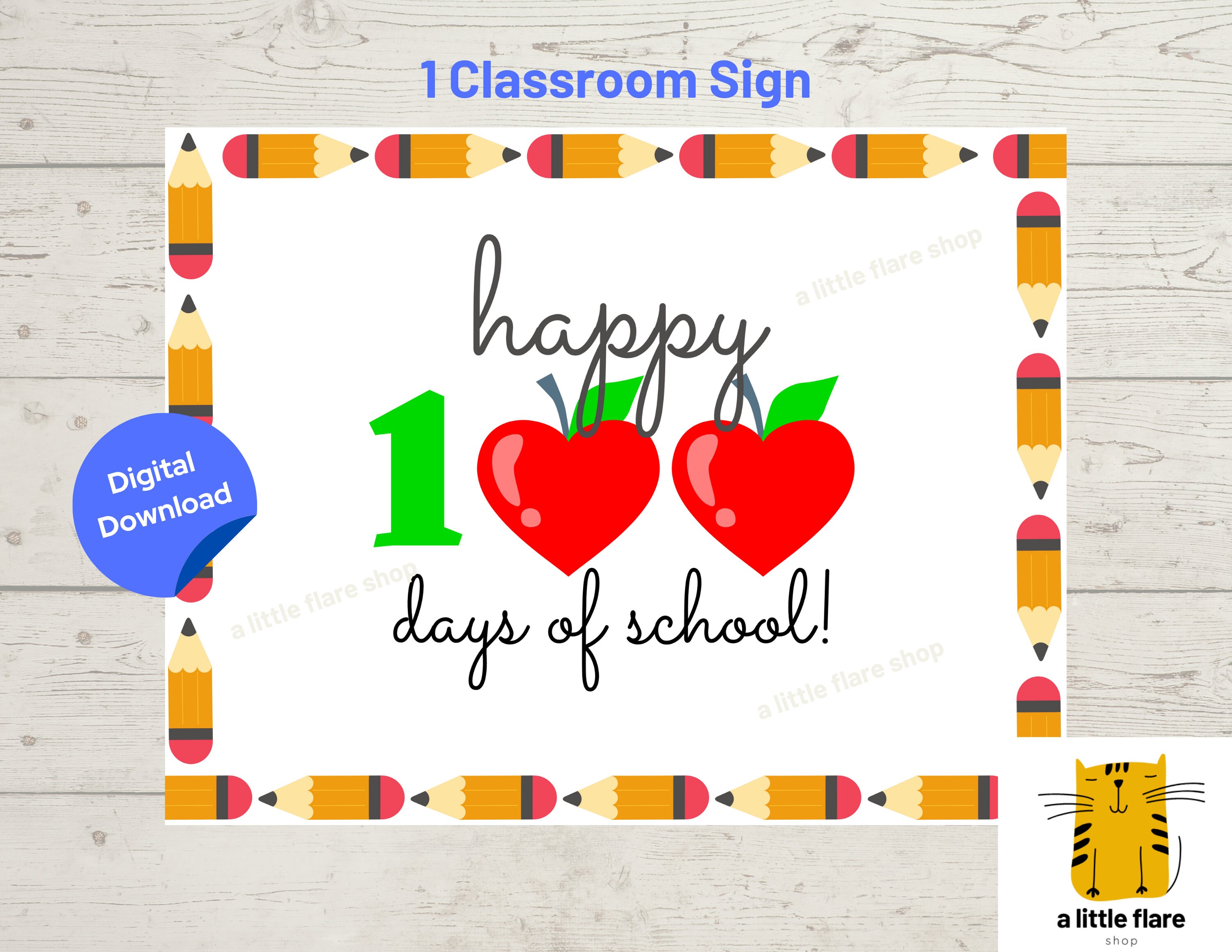 100 Days of School, Happy 100 Days, Printable Handprint Art, Teacher ...